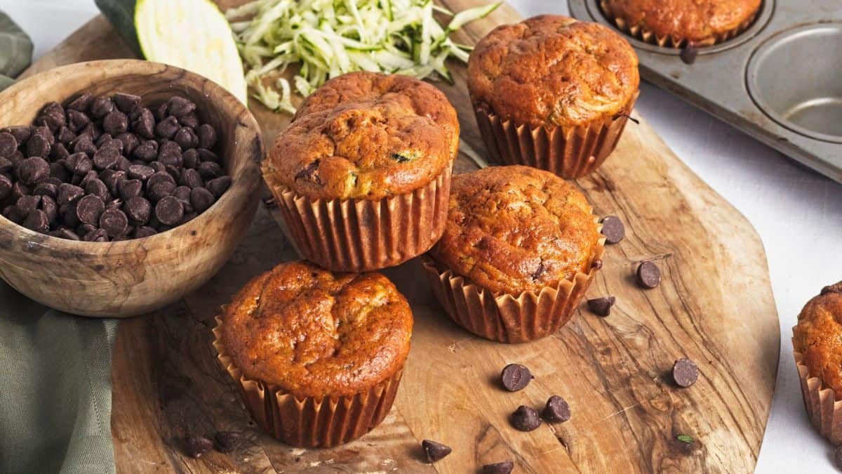 Easy Zucchini Chocolate Chip Muffins | Creators Of Coffee